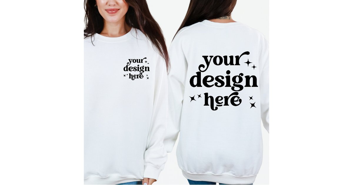 Front and Back Design Custom Logo Personalized Sweatshirt | Zazzle