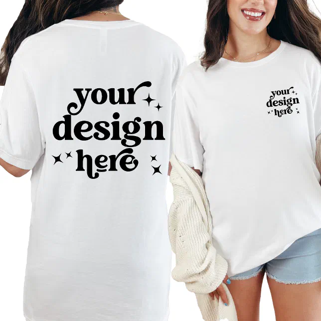 Front and Back Design Custom Logo Personalized Tri-Blend Shirt | Zazzle