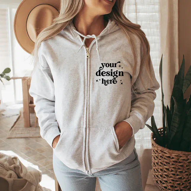 Front and Back Design Custom Logo Zipper Jacket Hoodie | Zazzle