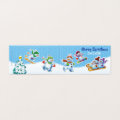 Front & back custom Christmas card snowmen skating | Zazzle