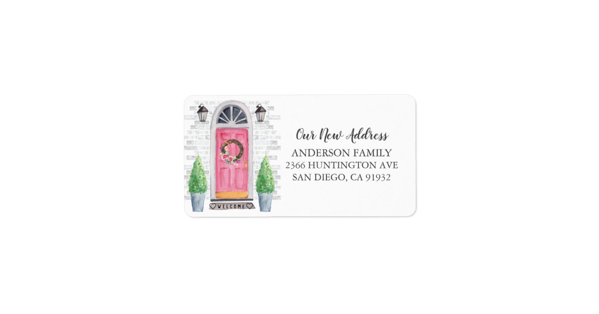 Front Door New Address Return Address Label | Zazzle