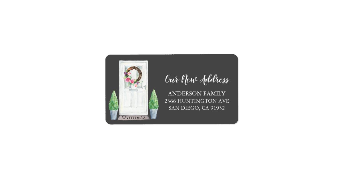 Front Door New Address Return Address Label | Zazzle