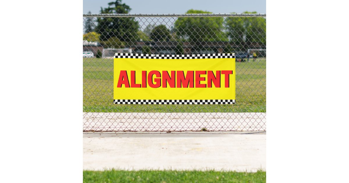 Front End Alignment Automotive Shop Large Yellow Banner | Zazzle