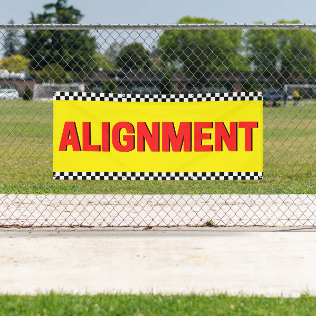 Front End Alignment Automotive Shop Large Yellow Banner | Zazzle