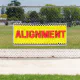 Front End Alignment Automotive Shop Large Yellow Banner | Zazzle