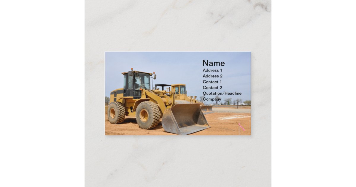 front end loader business card | Zazzle