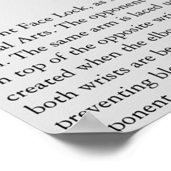 Front Face Lock or Front Choke Poster | Zazzle