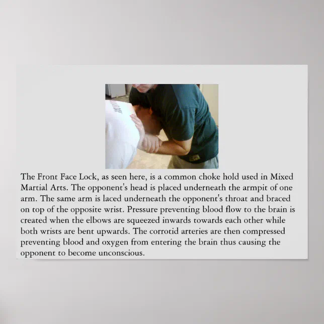 Front Face Lock or Front Choke Poster | Zazzle