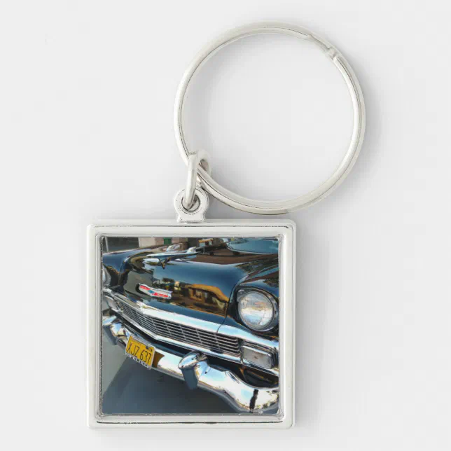 Front of a Classic 1956 Chevy Bel Air Hot Rod Keychain | Zazzle