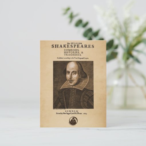 Front Piece to Shakespeare's First Folio Postcard | Zazzle