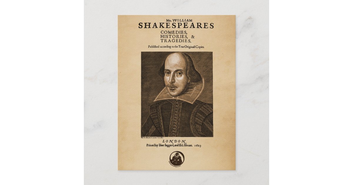 Front Piece to Shakespeare's First Folio Postcard | Zazzle