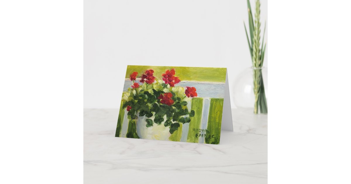 Front Porch Geraniums Card | Zazzle