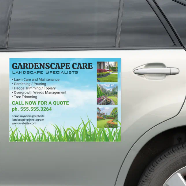 Front Yard Displays | Landscape Gardening Car Magnet | Zazzle