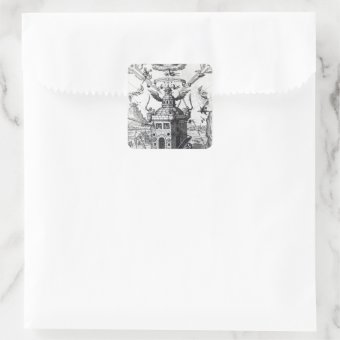 Frontispiece 'Collegium Fama Fraternitatis' Square Sticker | Zazzle