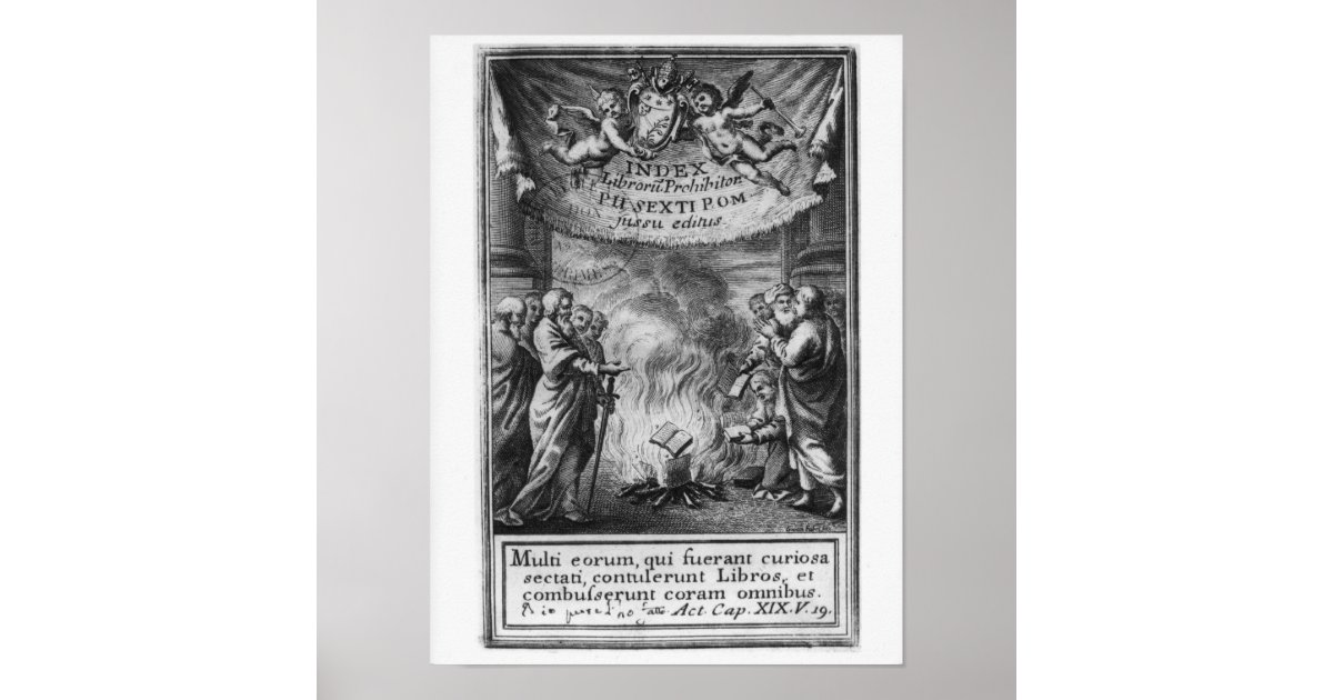 Frontispiece of 'Index Librorum Prohibitorum' Poster | Zazzle