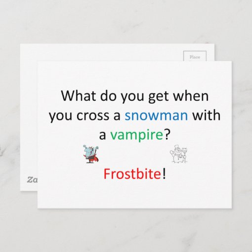 Frostbite Joke Postcard | Zazzle