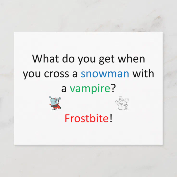 Frostbite Joke Postcard | Zazzle