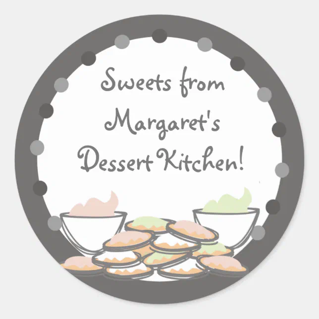 frosted cookies bakery baking gift stickers | Zazzle