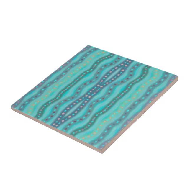 Frosted Dichroic Beach Glass Abstract Pattern Ceramic Tile | Zazzle