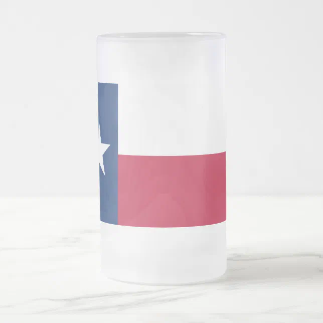 Frosted Glass Mug with flag of Texas, USA | Zazzle