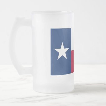Frosted Glass Mug with flag of Texas, USA | Zazzle
