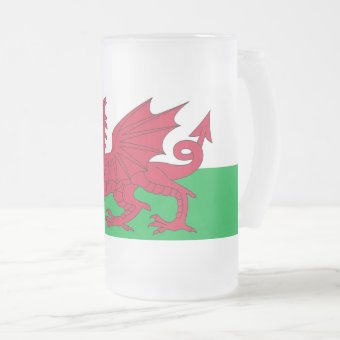 Frosted Glass Mug with flag of Wales | Zazzle