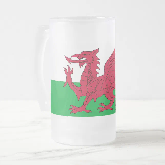 Frosted Glass Mug with flag of Wales | Zazzle