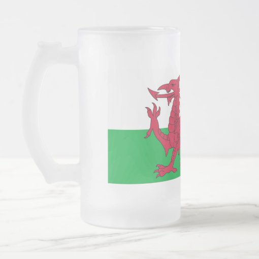 Frosted Glass Mug with flag of Wales | Zazzle