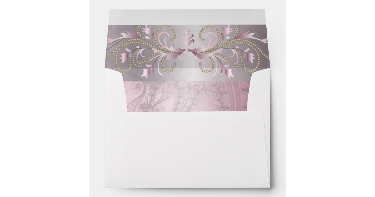 Frosted Jeweled Pastel Pink Lace Envelope | Zazzle