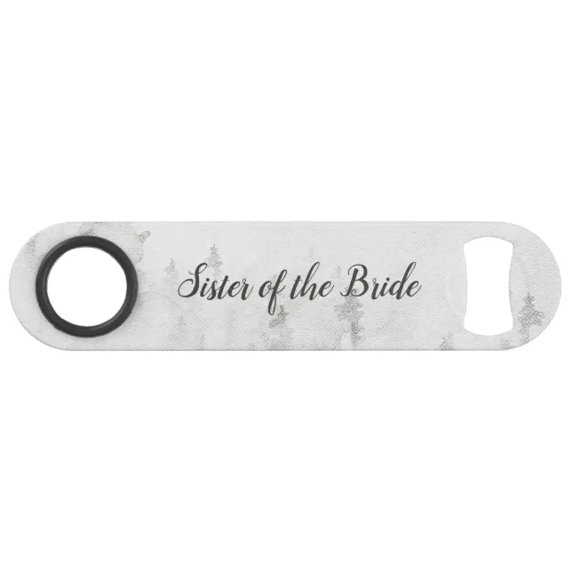 Frosted Pines Rustic White Sister of the Bride Bar Key | Zazzle