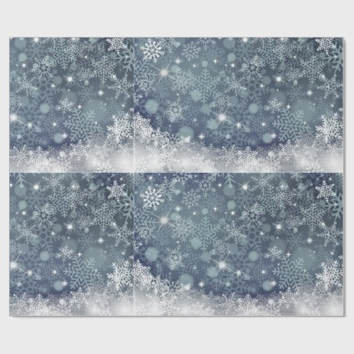 Frosted Snowflakes Winter Wonderland Holiday Wrapping Paper | Zazzle