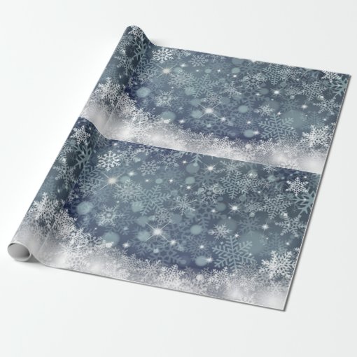 Frosted Snowflakes Winter Wonderland Holiday Wrapping Paper | Zazzle