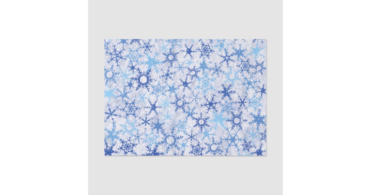 Frosty Blue Snowflakes Tissue Paper | Zazzle