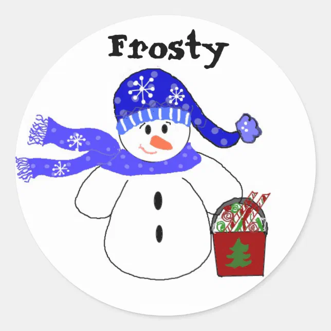 Frosty Classic Round Sticker | Zazzle