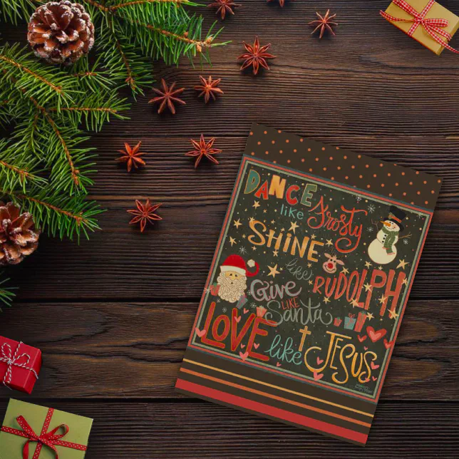 Frosty Rudolph Santa Jesus Christmas Card | Zazzle