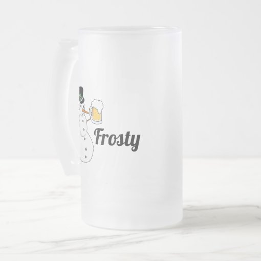 Frosty The Snowman Frosted Glass Beer Mug | Zazzle