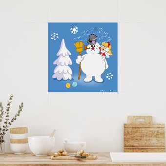 Frosty the Snowman™ | Frosty & Karen Winter Fun Poster | Zazzle
