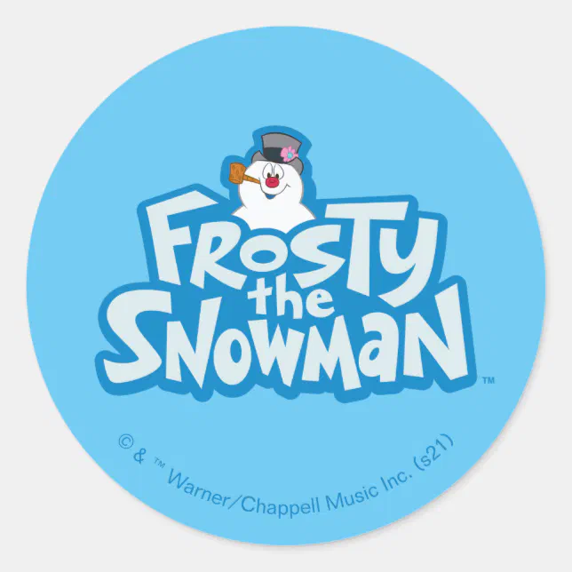 Frosty the Snowman™ | Frosty Stacked Logo Classic Round Sticker | Zazzle