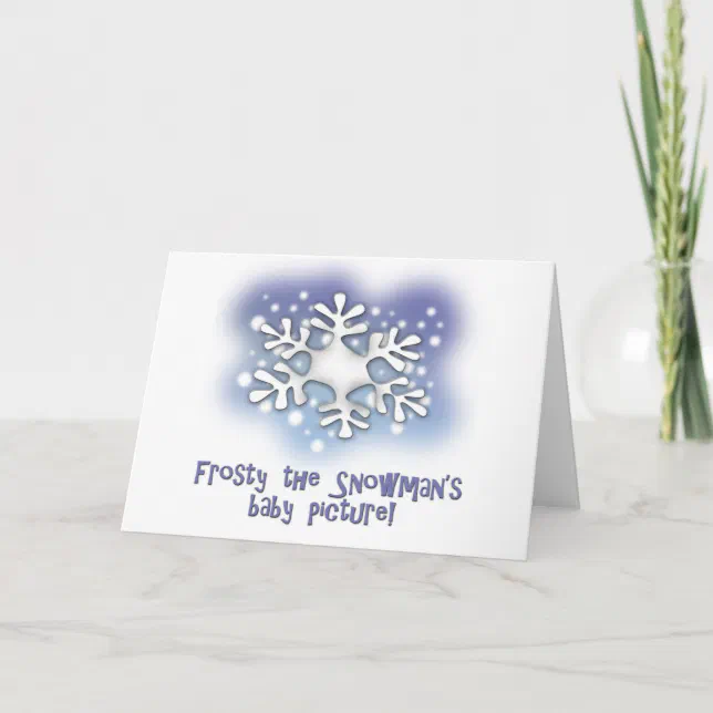 Frosty the snowman's baby pictures holiday card | Zazzle