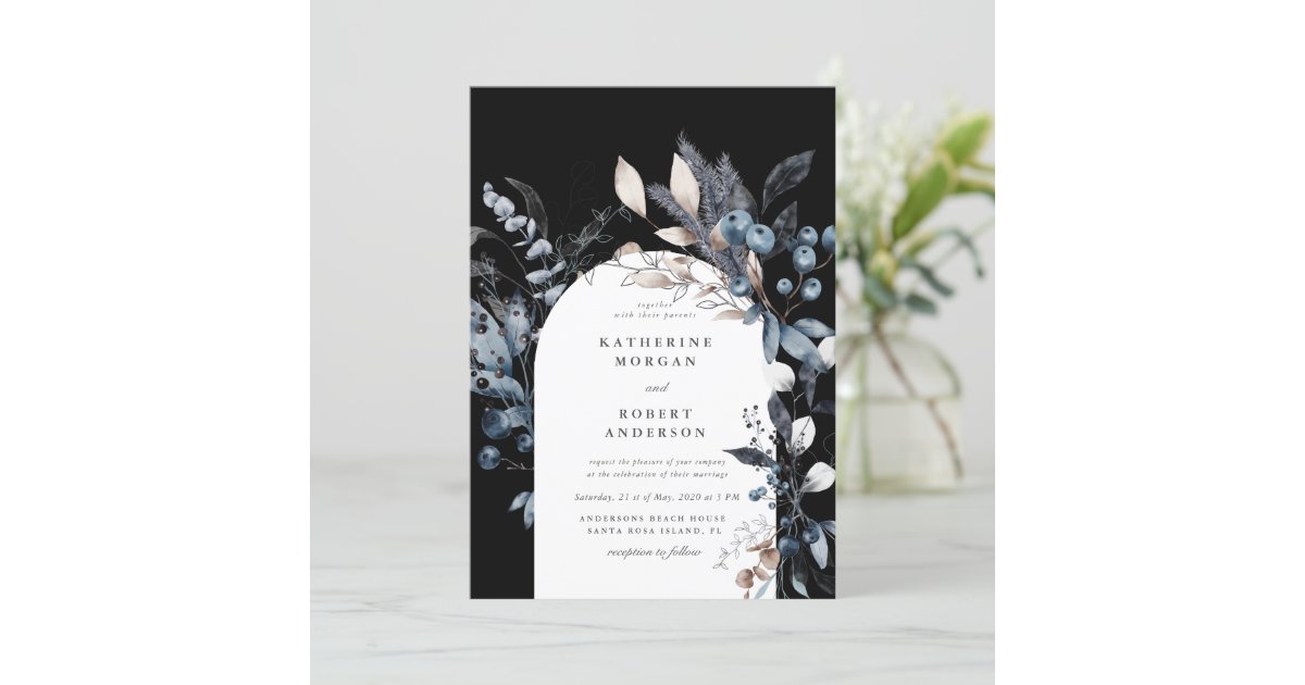 frosty winter floral wedding invitation | Zazzle.com