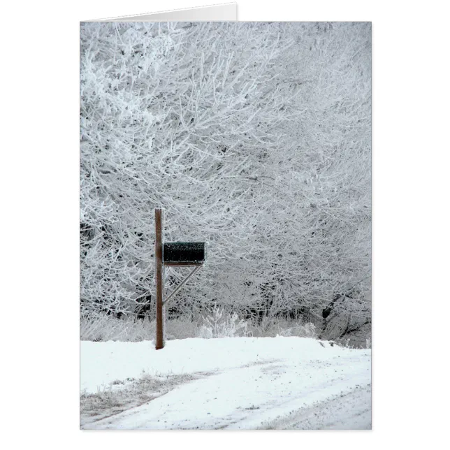 Frosty Winter Scene Blank Inside Greeting Card | Zazzle