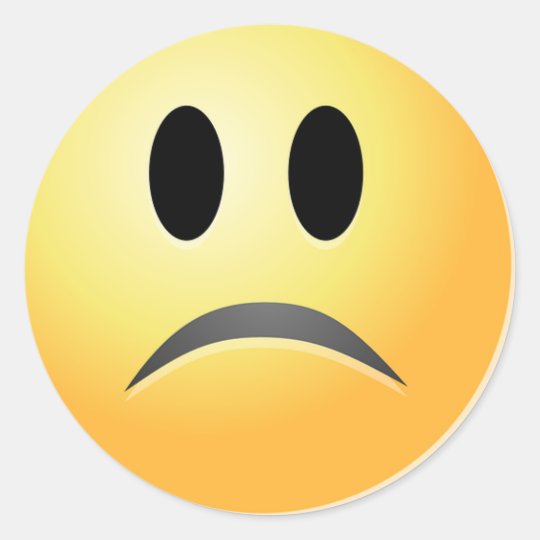 Frown Sad Miss-you Face Destiny Art Classic Round Sticker | Zazzle.com