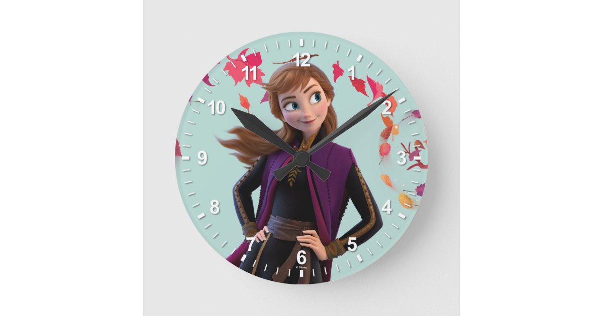 Frozen 2: Anna | Change Is In The Air Round Clock | Zazzle
