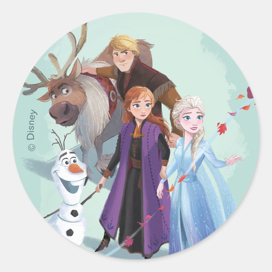 Frozen 2: Anna, Elsa & Friends | Change Classic Round Sticker | Zazzle