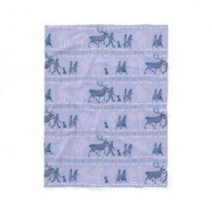 Frozen 2: Anna, Elsa, & Friends Winter Pattern Fabric | Zazzle