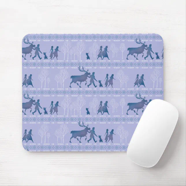Frozen 2: Anna, Elsa, & Friends Winter Pattern Mouse Pad | Zazzle