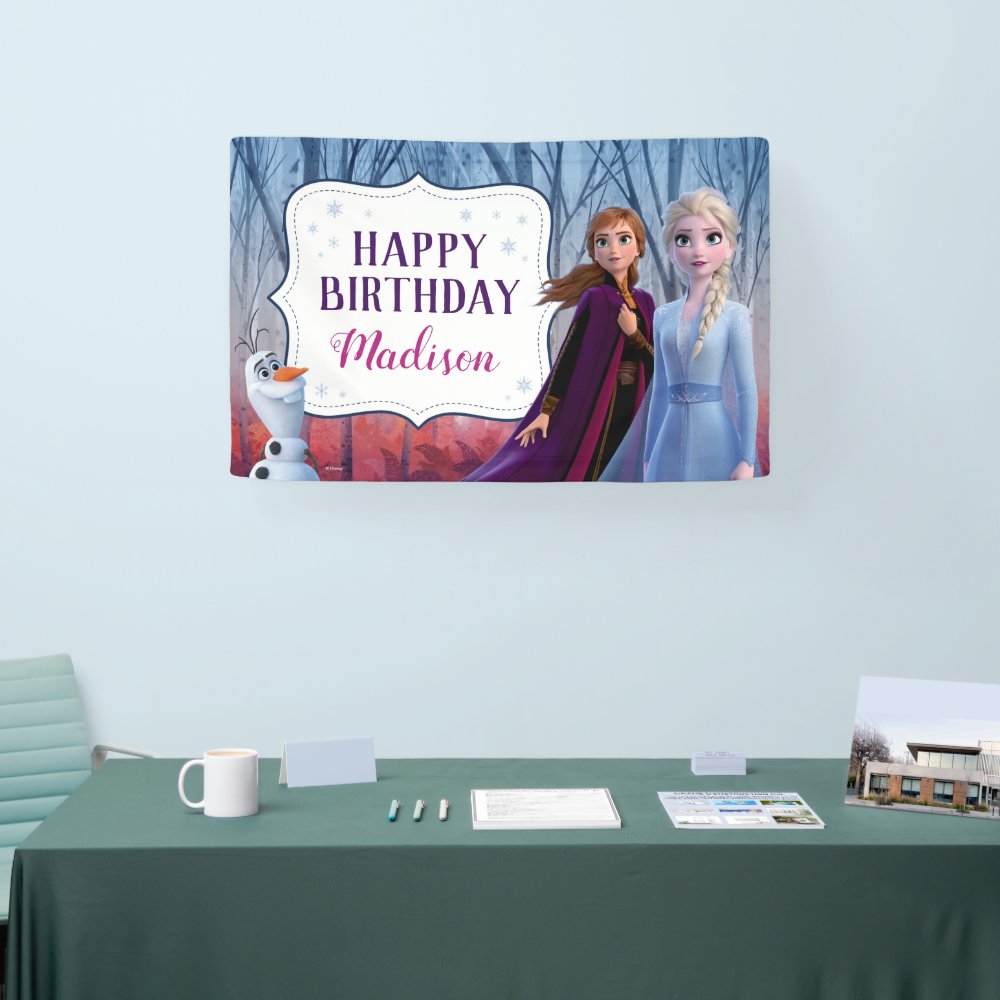 Frozen 2 - Anna & Elsa Happy Birthday Banner sold by Gasgano | SKU ...