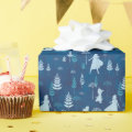 Frozen 2: Anna, Elsa, & Olaf Blue Foliage Pattern Wrapping Paper | Zazzle