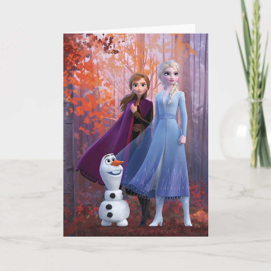 Frozen 2 | Anna, Elsa & Olaf Card | Zazzle