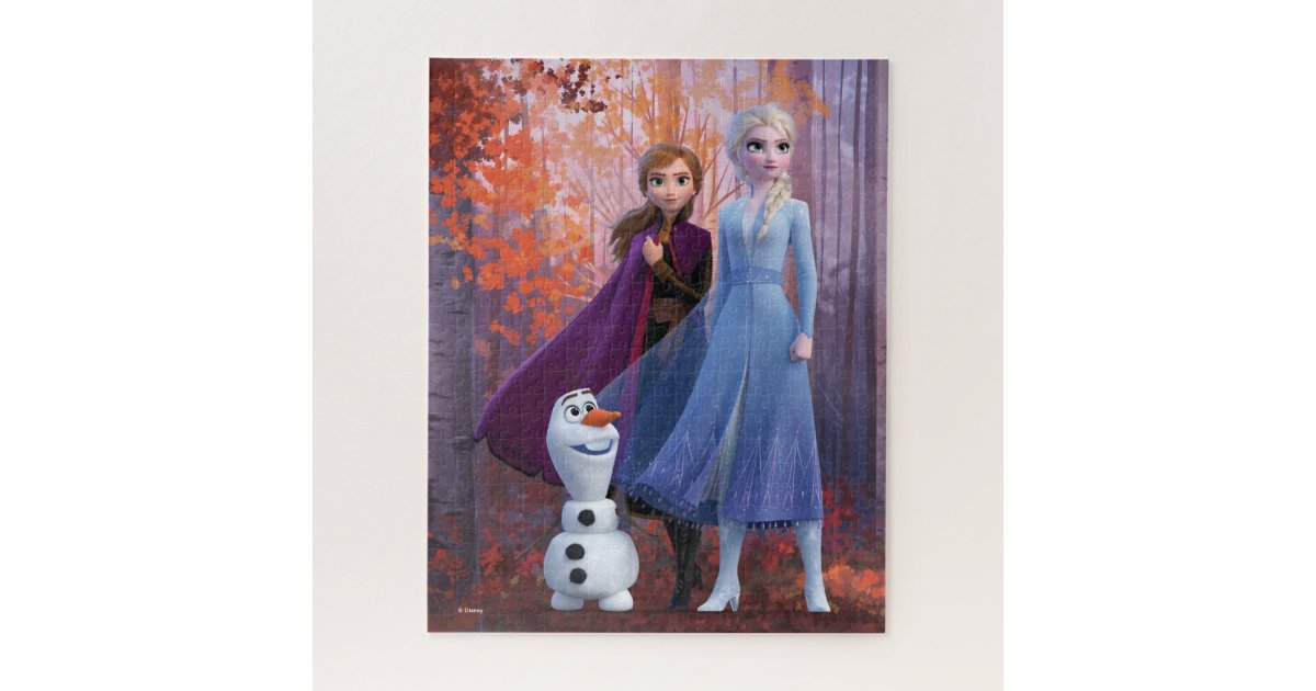 Frozen 2 | Anna, Elsa & Olaf Jigsaw Puzzle | Zazzle.com